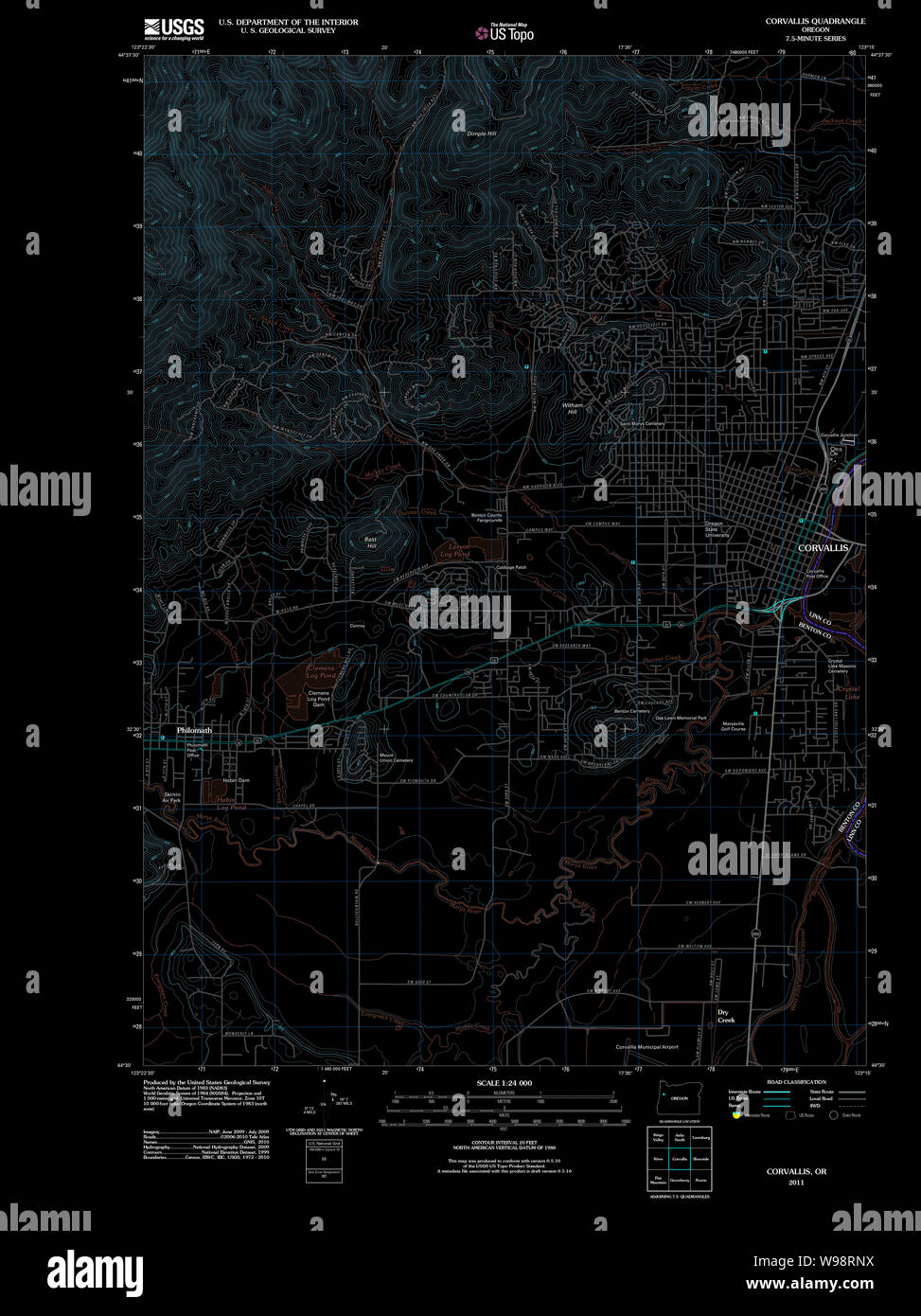 Map of corvallis hi-res stock photography and images - Alamy