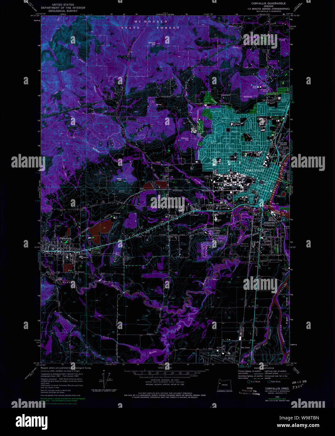 Map of corvallis hi-res stock photography and images - Alamy