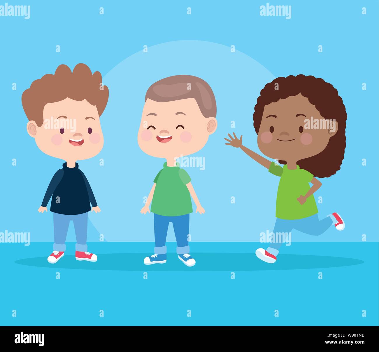 Kids playing and smiling cartoons Stock Vector Image & Art - Alamy