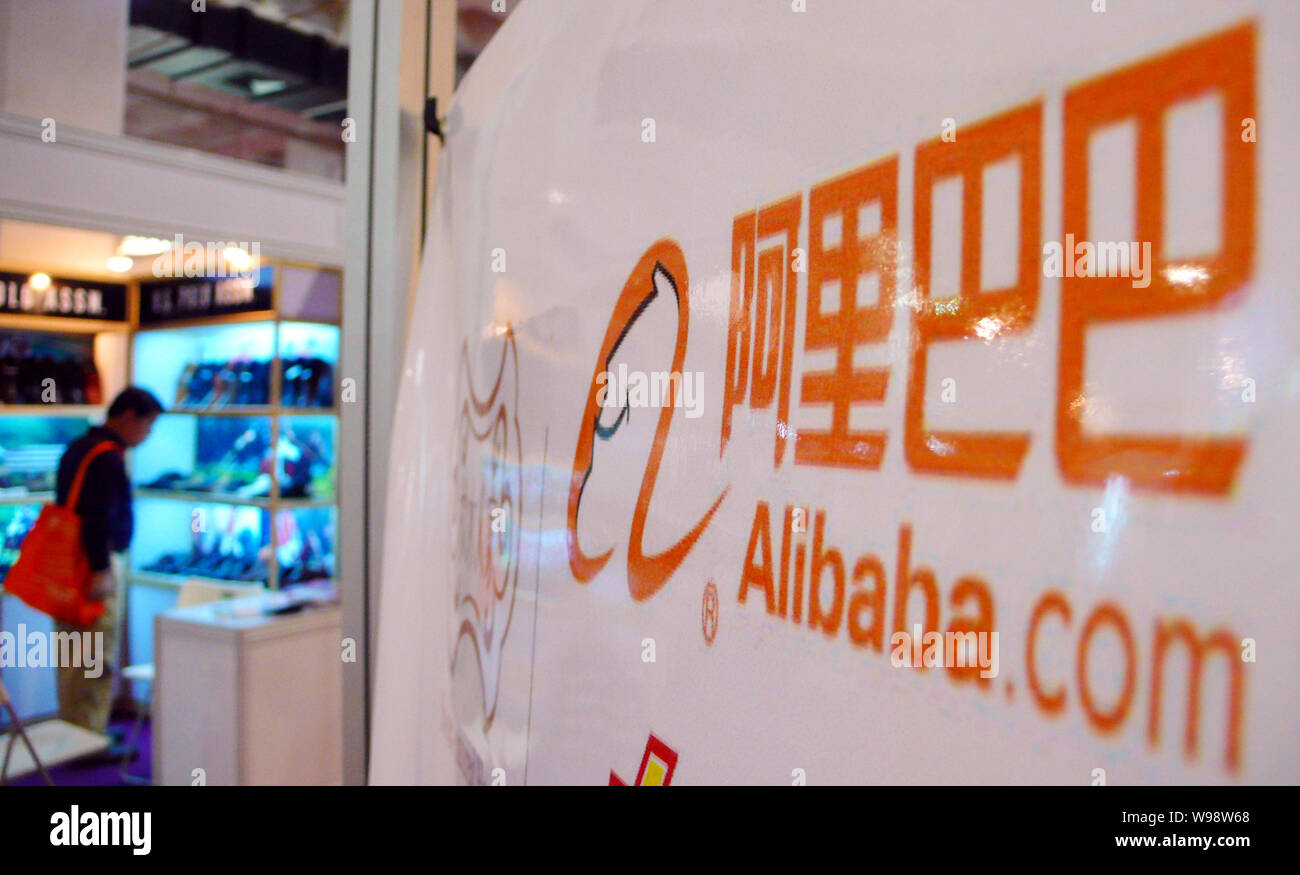 --FILE--View of the stand of Alibaba during a fair in Beijing, China, 7 ...