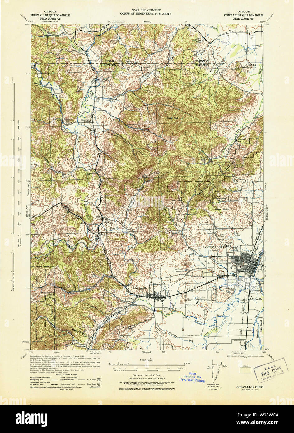 Map of corvallis oregon hi-res stock photography and images - Alamy