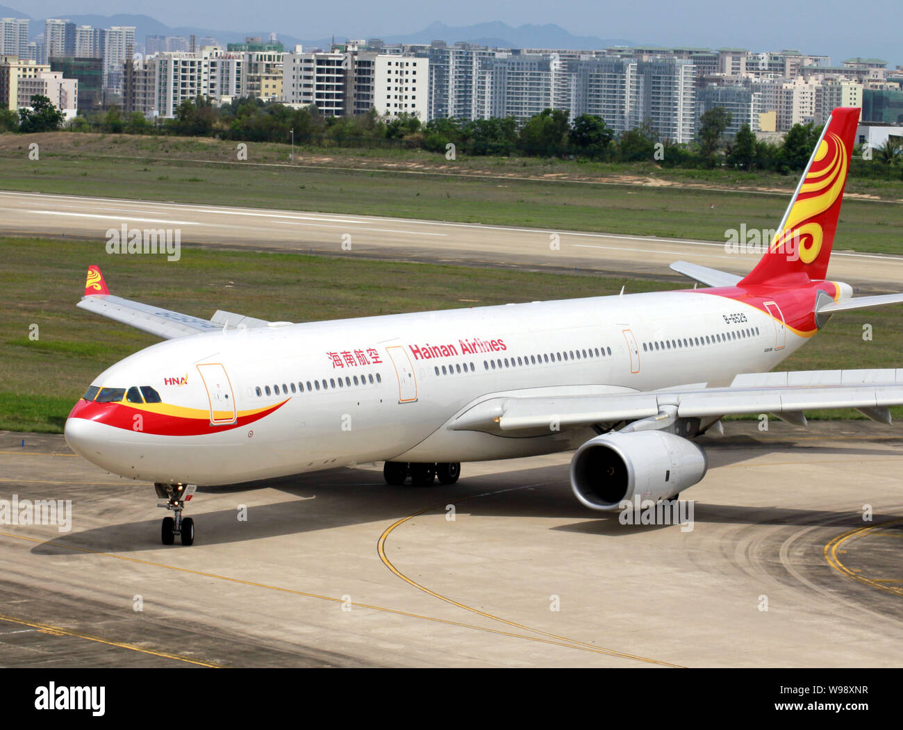 --FILE--An Airbus A330-300 jet plane of Hainan Airlines is pictured at ...