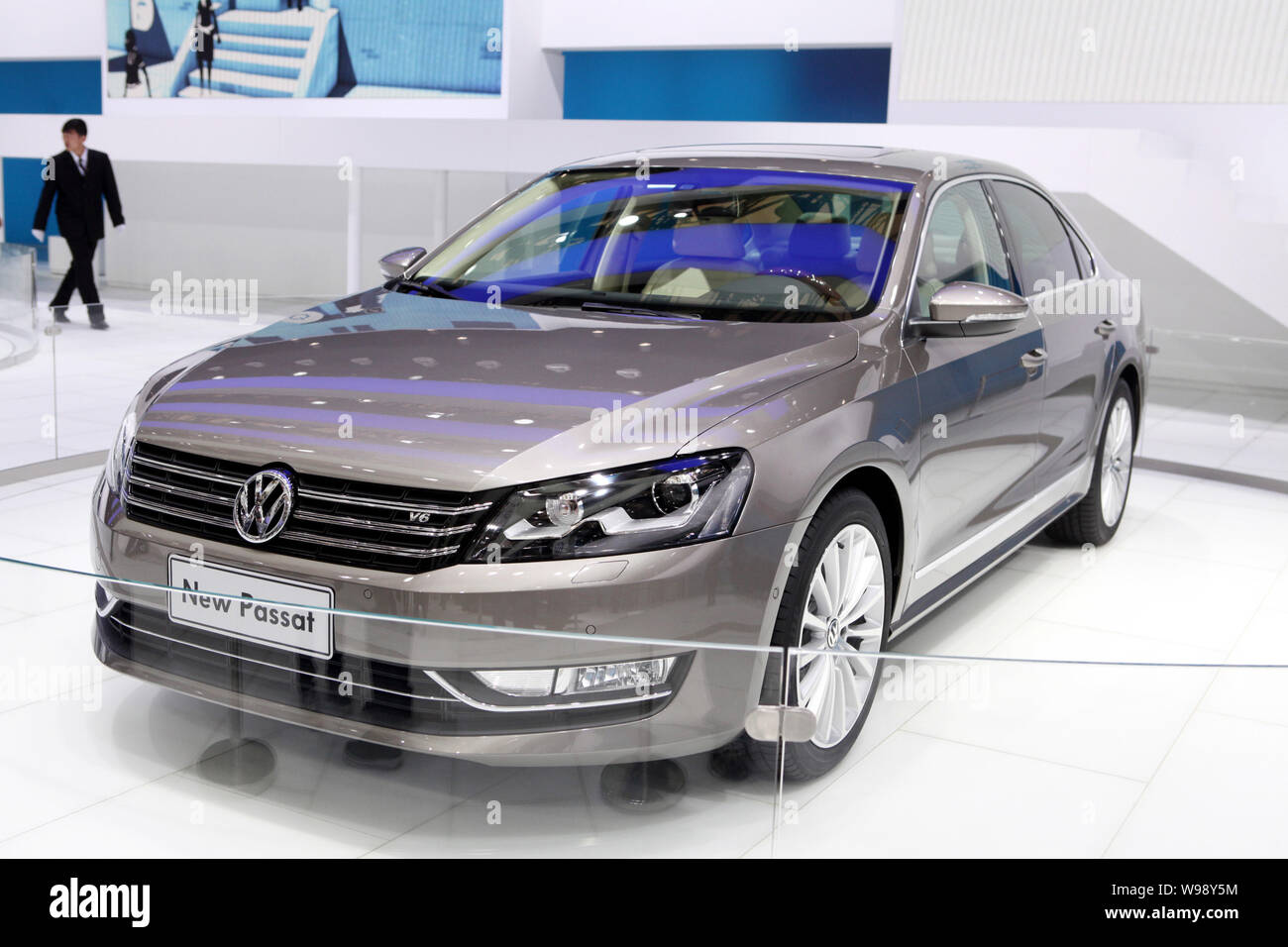 --FILE--The New Passat is seen on display at the stand of Shanghai ...