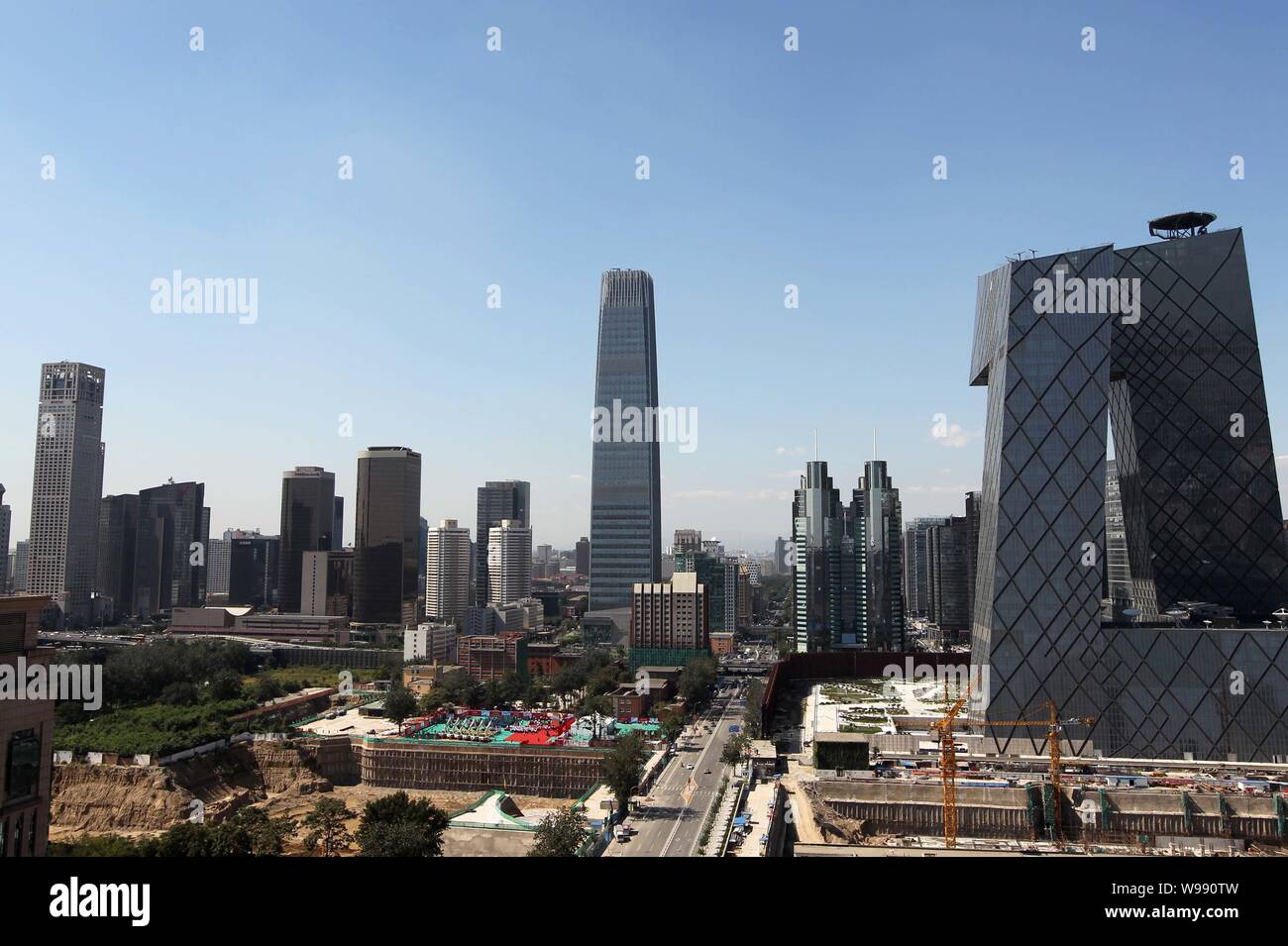 View of the construction site of Chinas tallest building in Beijing ...