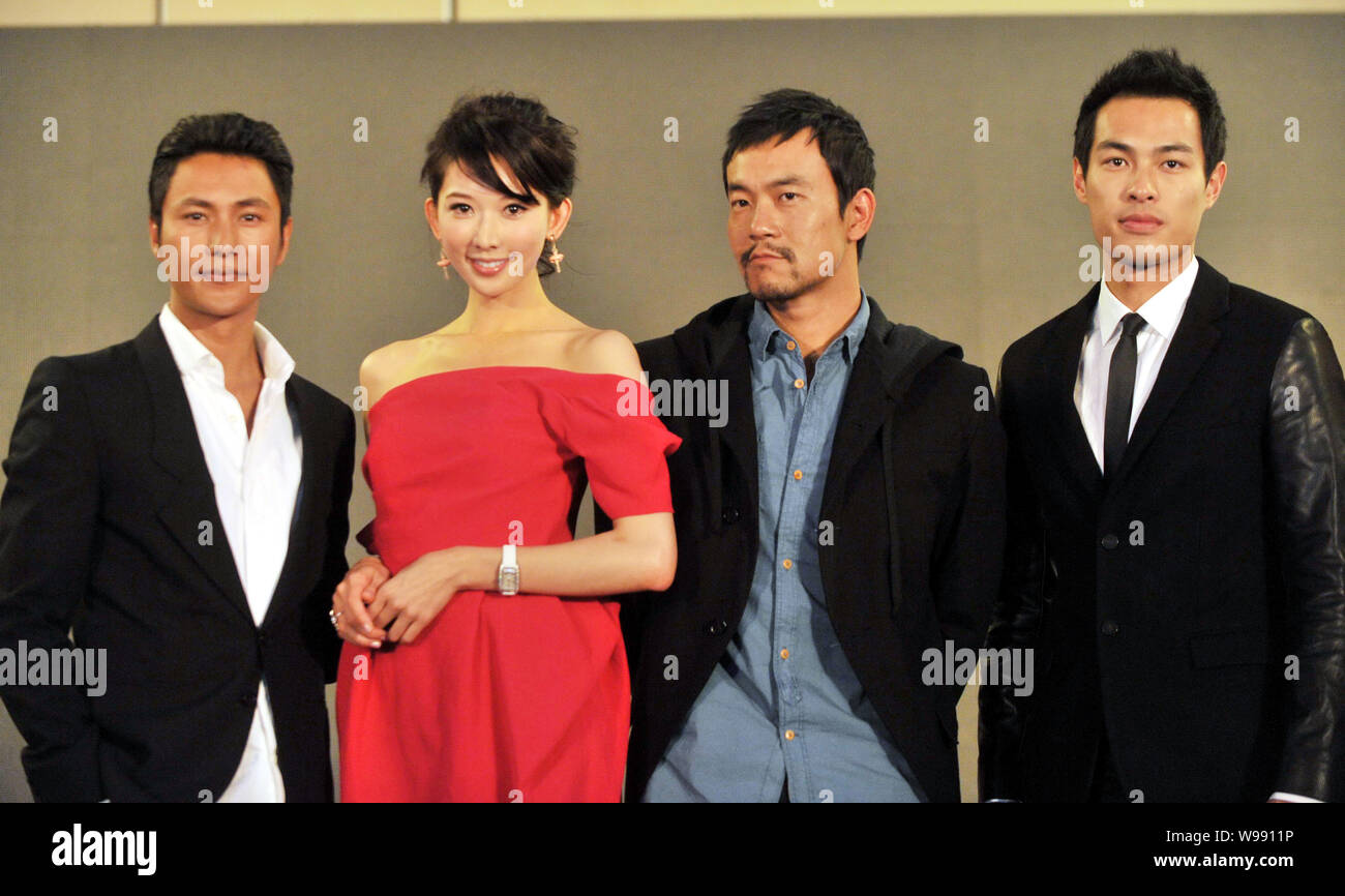 (From left) Chinese actor Chen Kun, Taiwanese model and actress Lin Chi ...