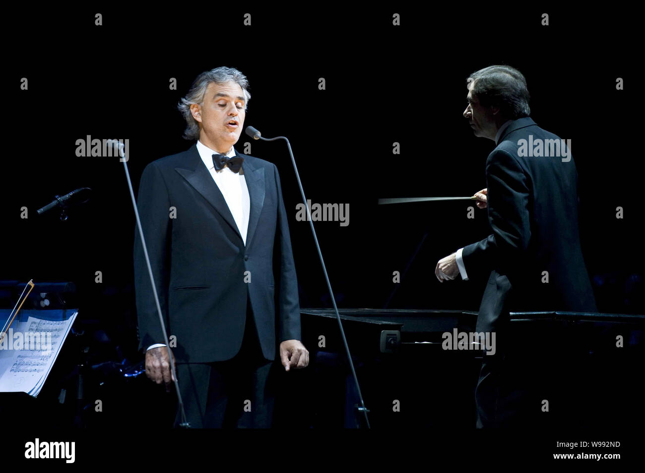 Italian tenor Andrea Bocelli sings at his concert in the National ...