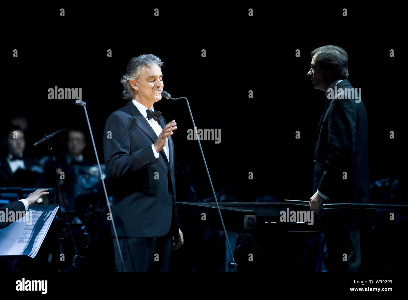 Italian tenor Andrea Bocelli sings at his concert in the National ...