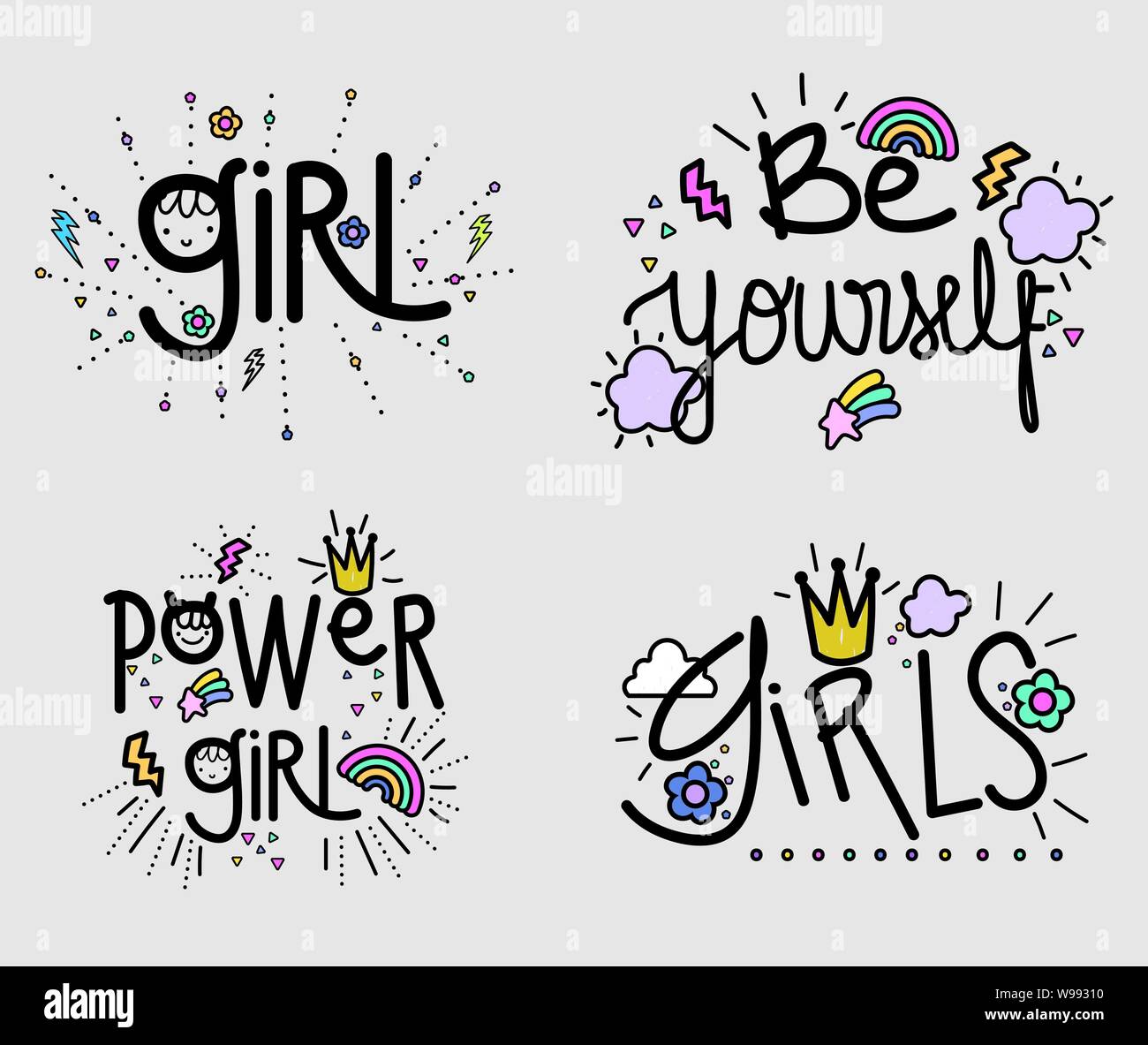 handwritten messages background set of words calligraphy vector ...