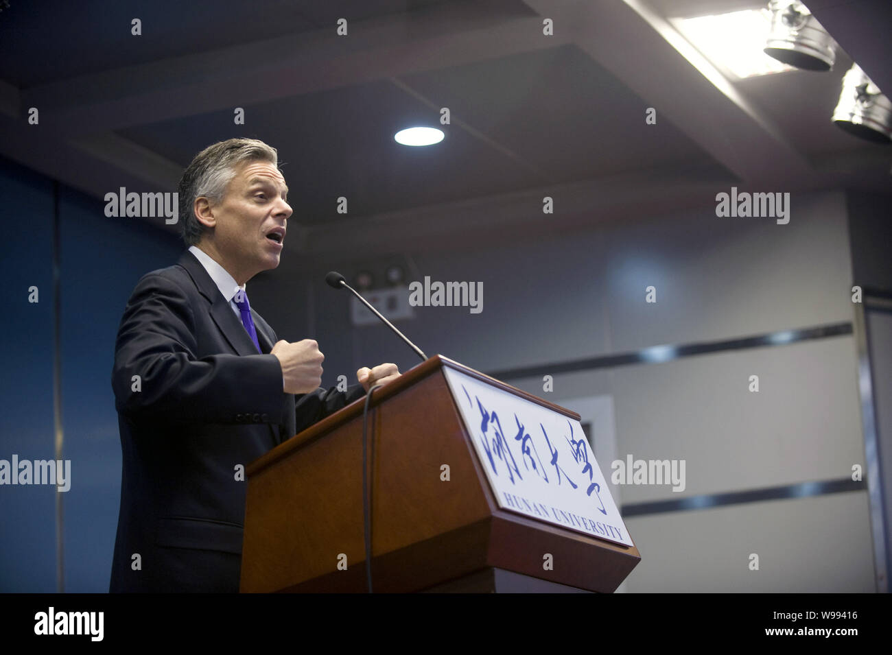 Jon Huntsman Jr., Ambassador of the United States to China, delivers a ...