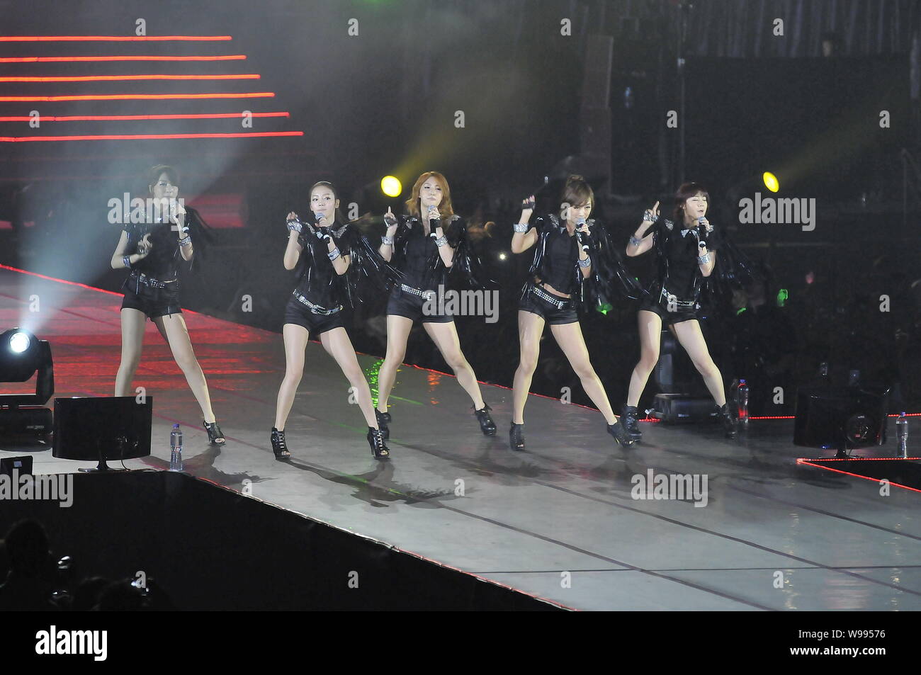 Members of Kara, a South Korean girl group signed with DSP Media (DSP ...