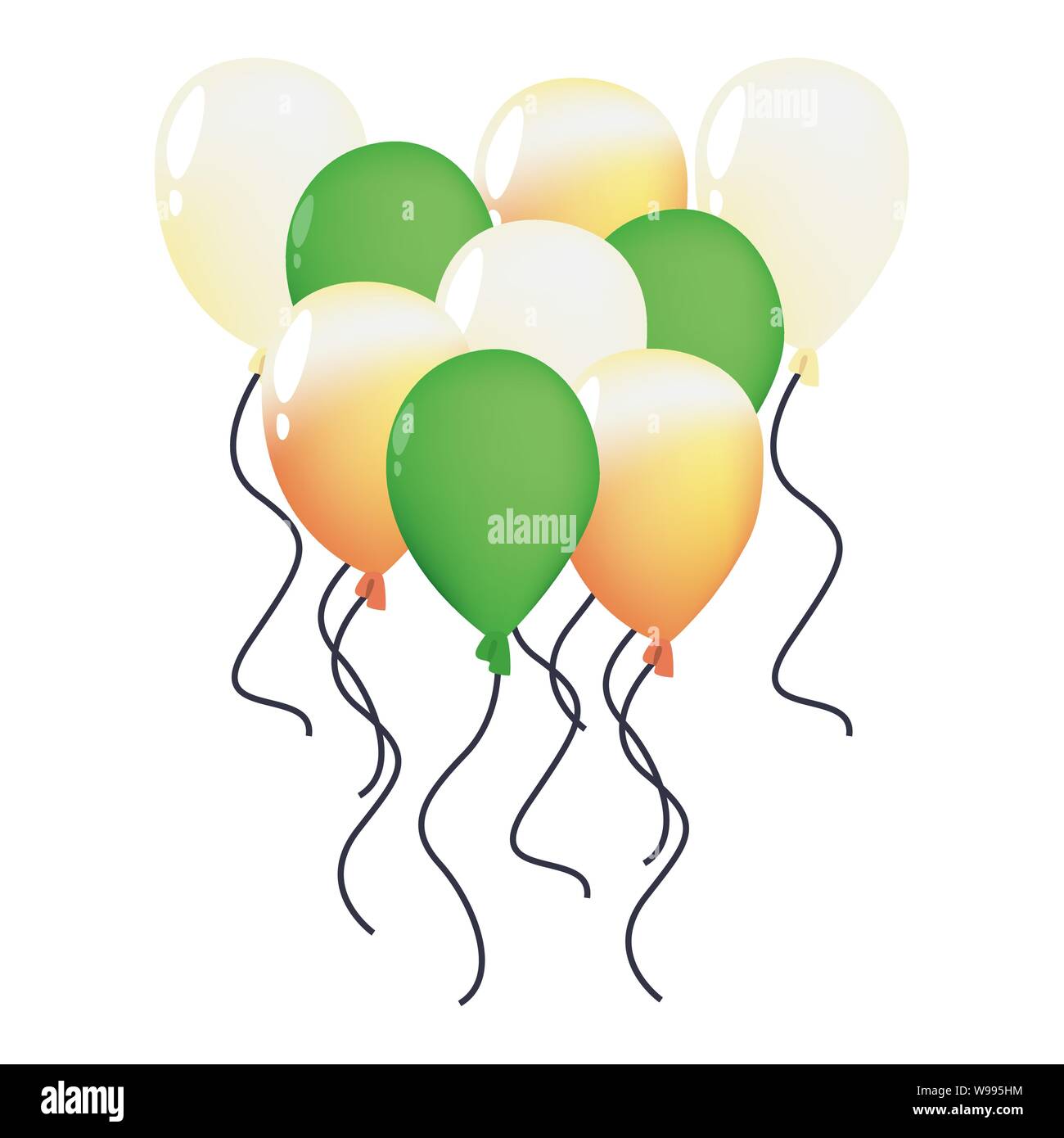 balloons decoration celebration party on white background vector ...