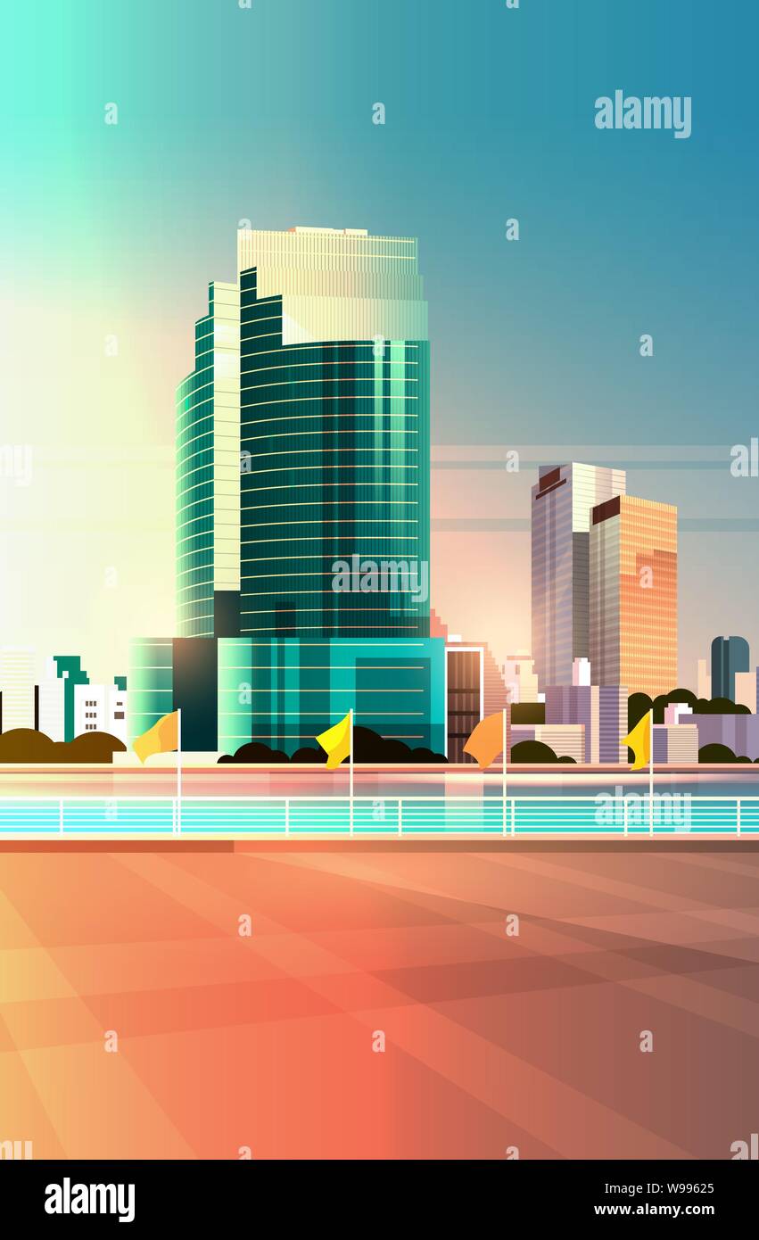 Sunny sky towers Stock Vector Images - Alamy