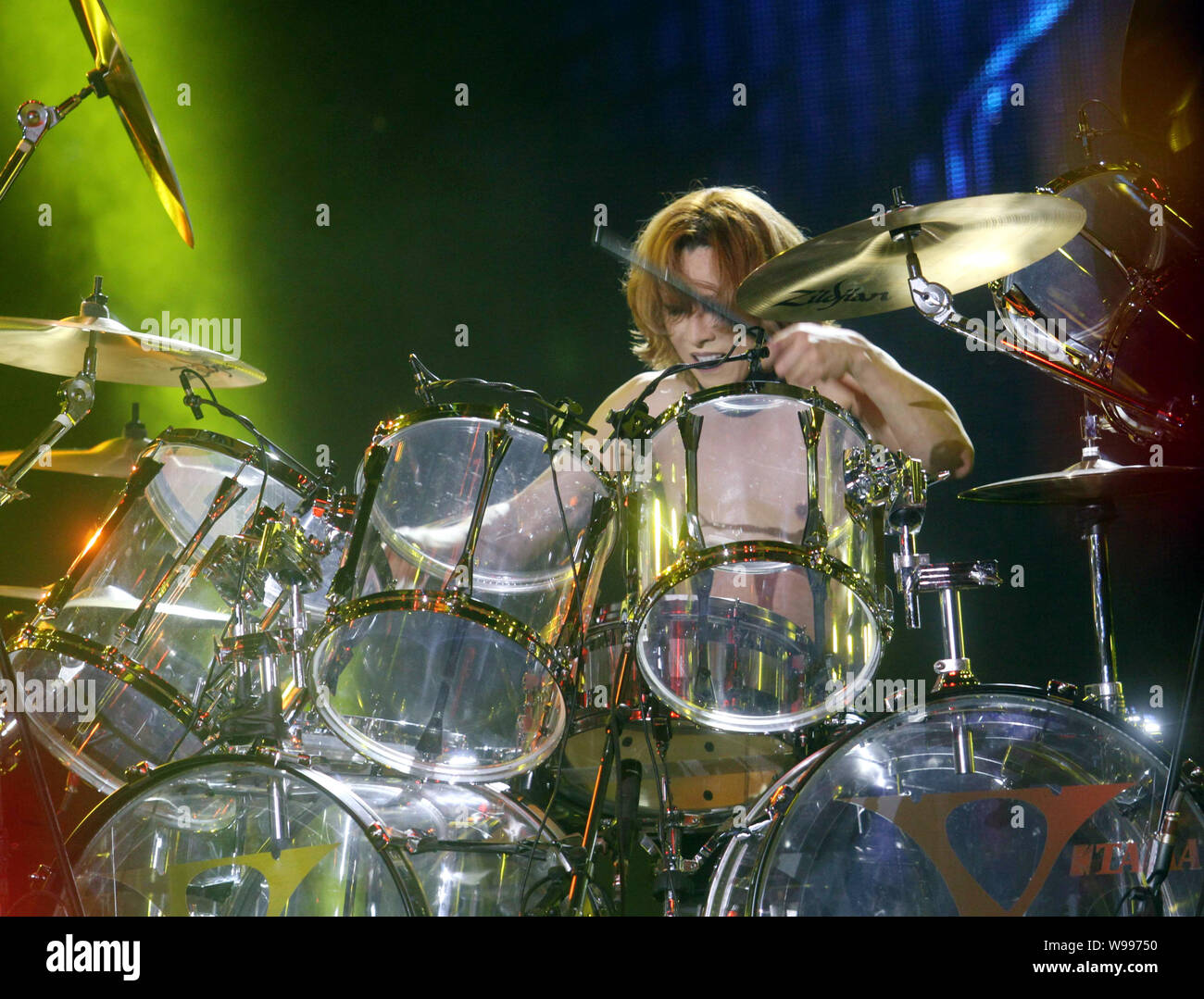 Yoshiki of Japanese heavy metal band X Japan performs in the X Japan ...