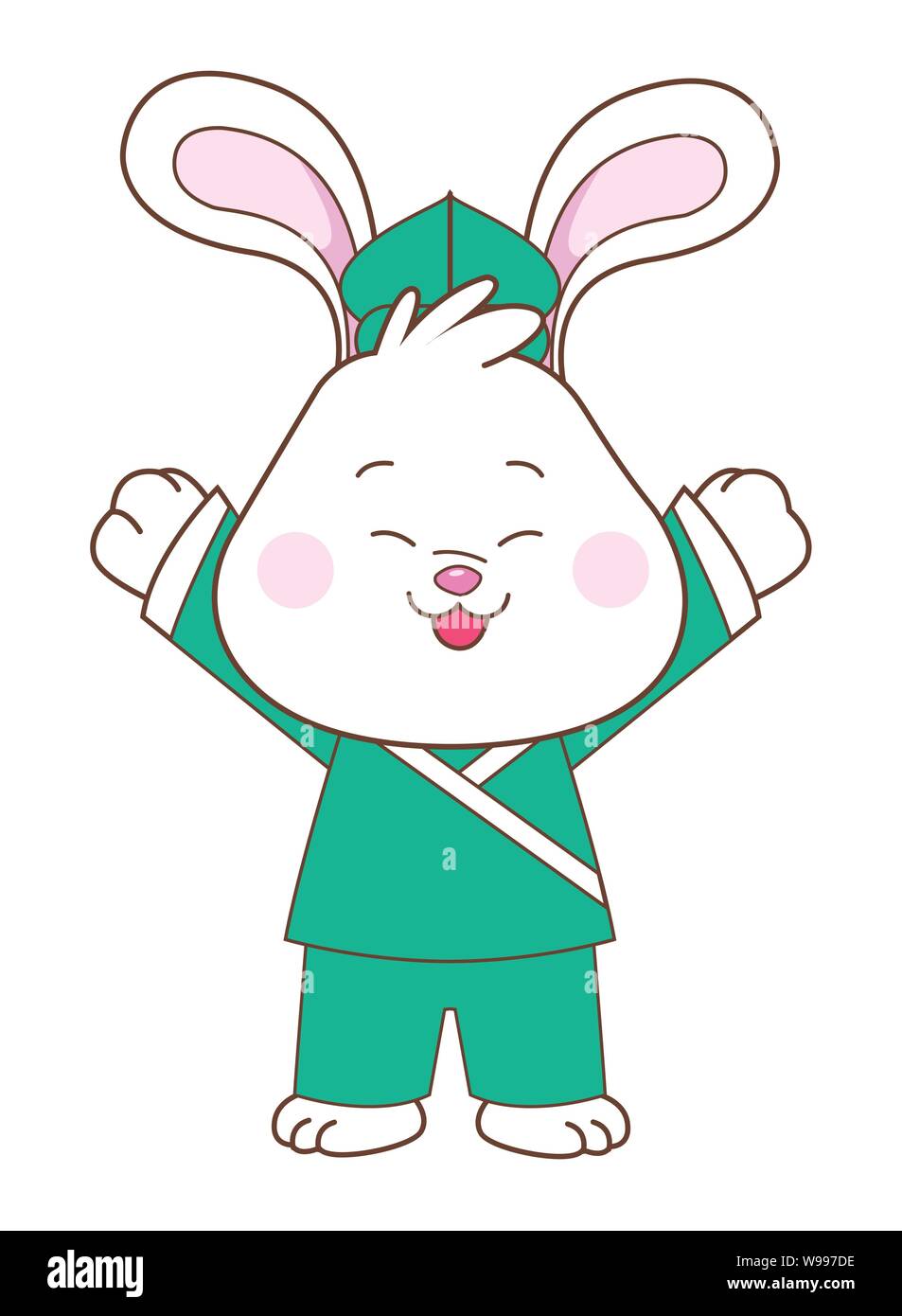 Mid autumn cute rabbit cartoon Stock Vector Image & Art - Alamy