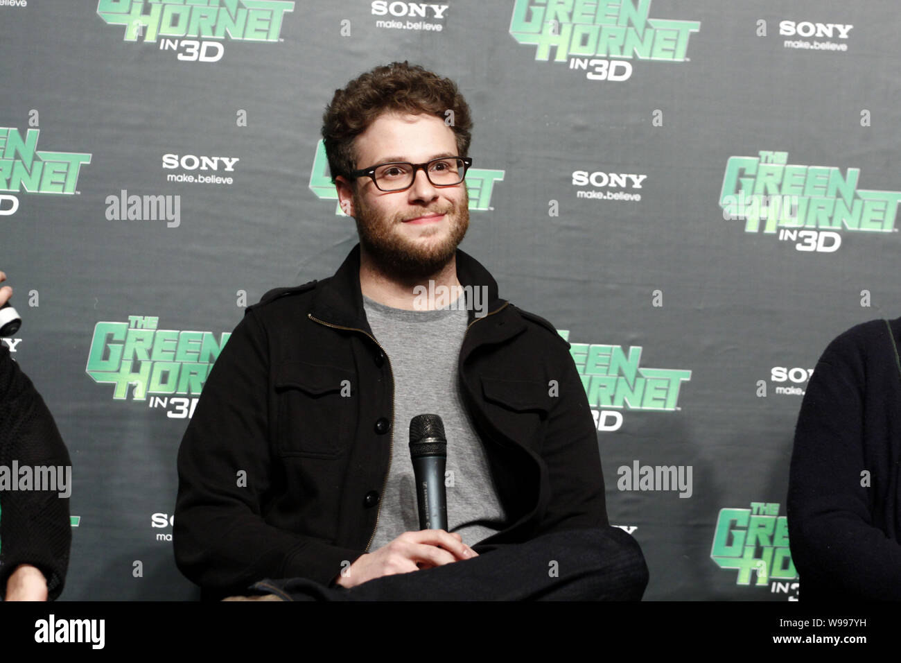 Canadian actor Seth Rogen attends a press conference for the movie, The ...