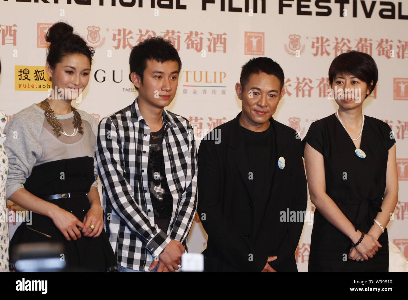 (From left) Chinese singer and actress Chen Rui, Chinese actors Wen ...