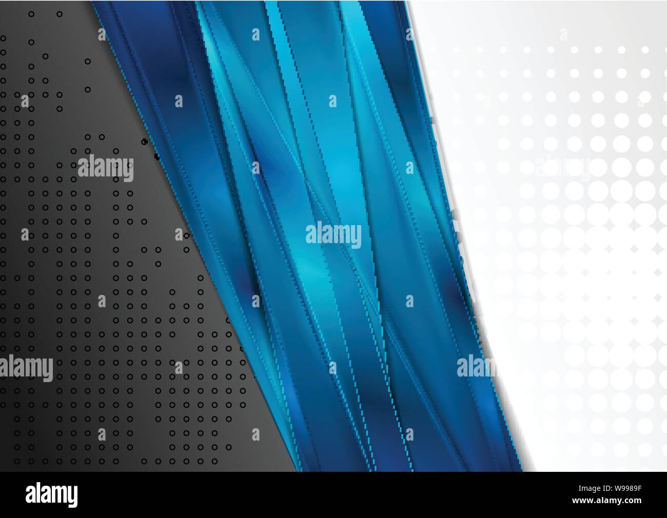 Black and grey contrast background with blue glossy stripes. Vector ...