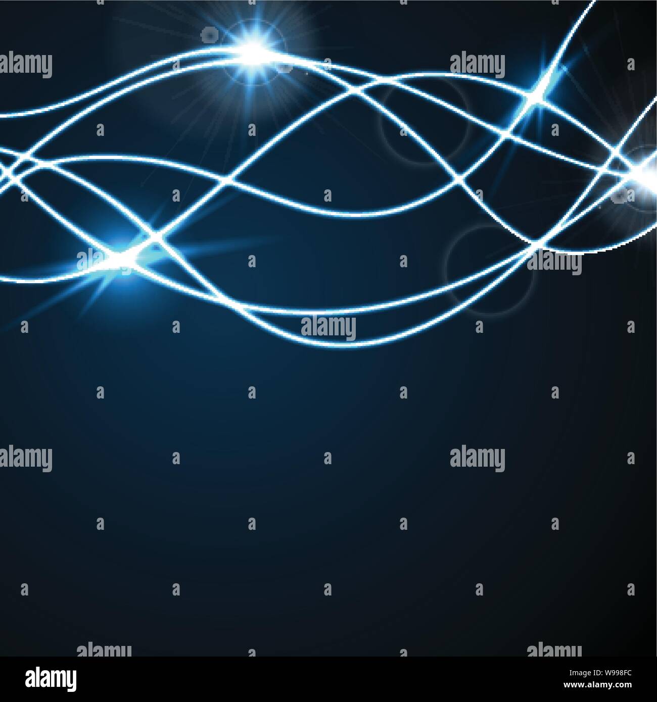 Blue glowing neon wavy lines background. Vector design Stock Vector ...