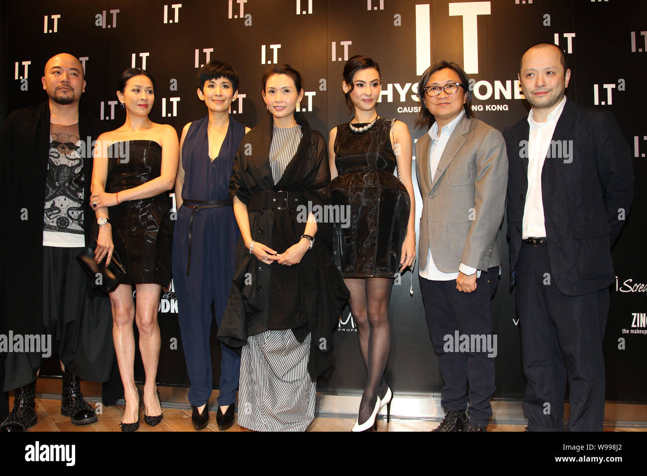 Hong Kong actress Carina Lau, second left, Sandra Ng, third left ...