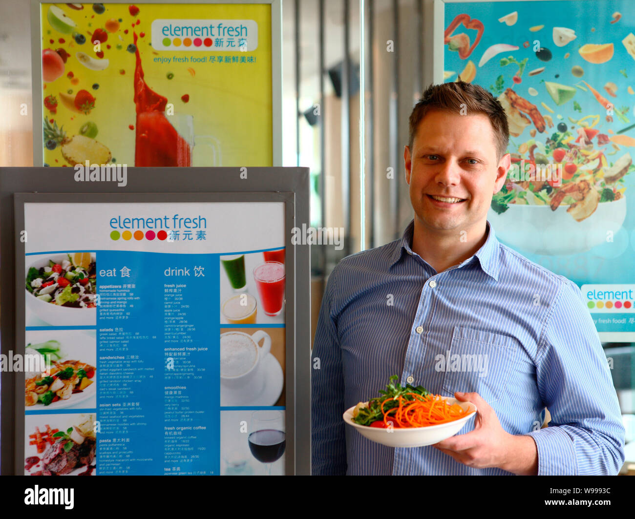 --File--Scott Minoie, Founder and CEO of Element Fresh, poses at a ...