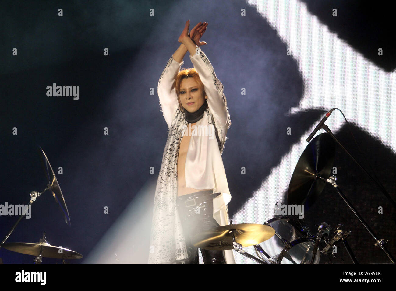 Yoshiki of Japanese heavy metal band X Japan performs in the X Japan ...