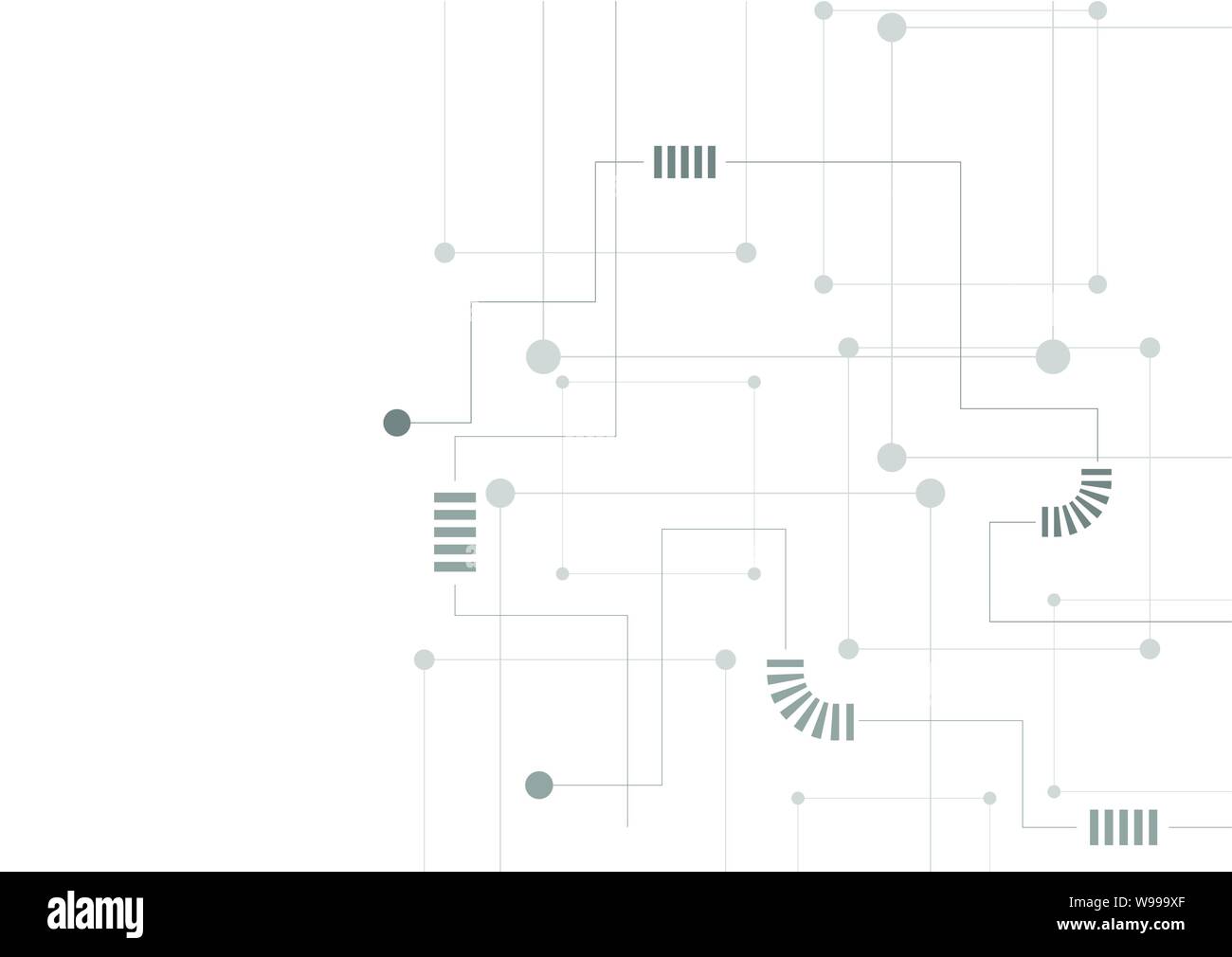 Grey Abstract Tech Circuit Board Drawing Background Vector Design Stock Vector Image And Art Alamy