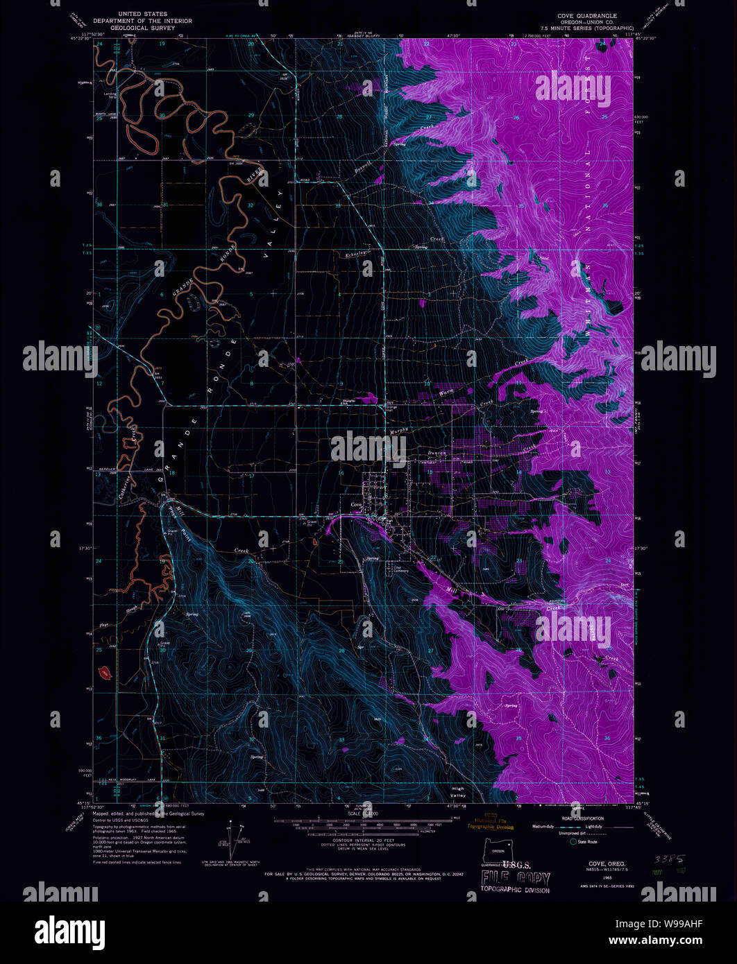 Map of cove oregon hi-res stock photography and images - Alamy