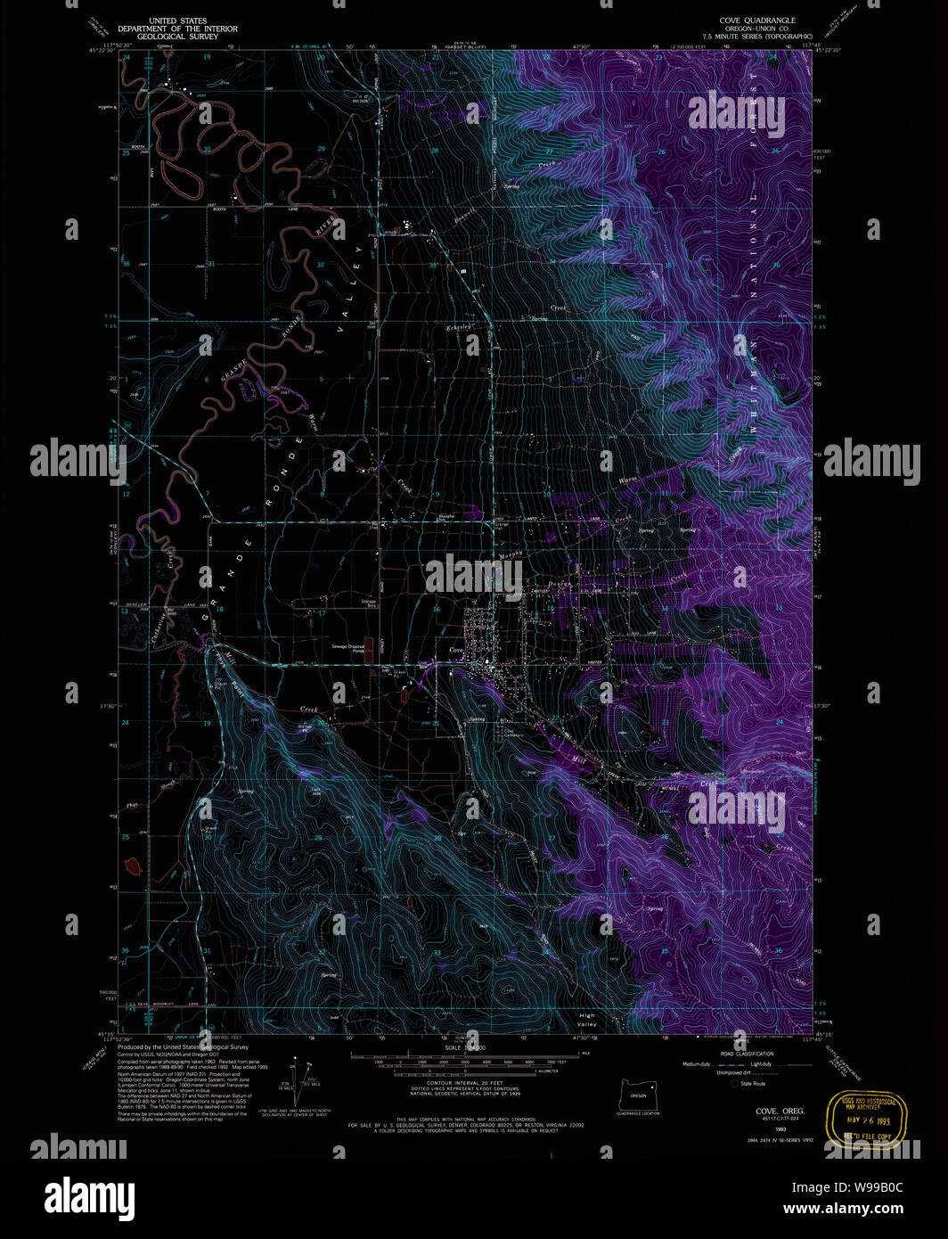Map of cove oregon hi-res stock photography and images - Alamy
