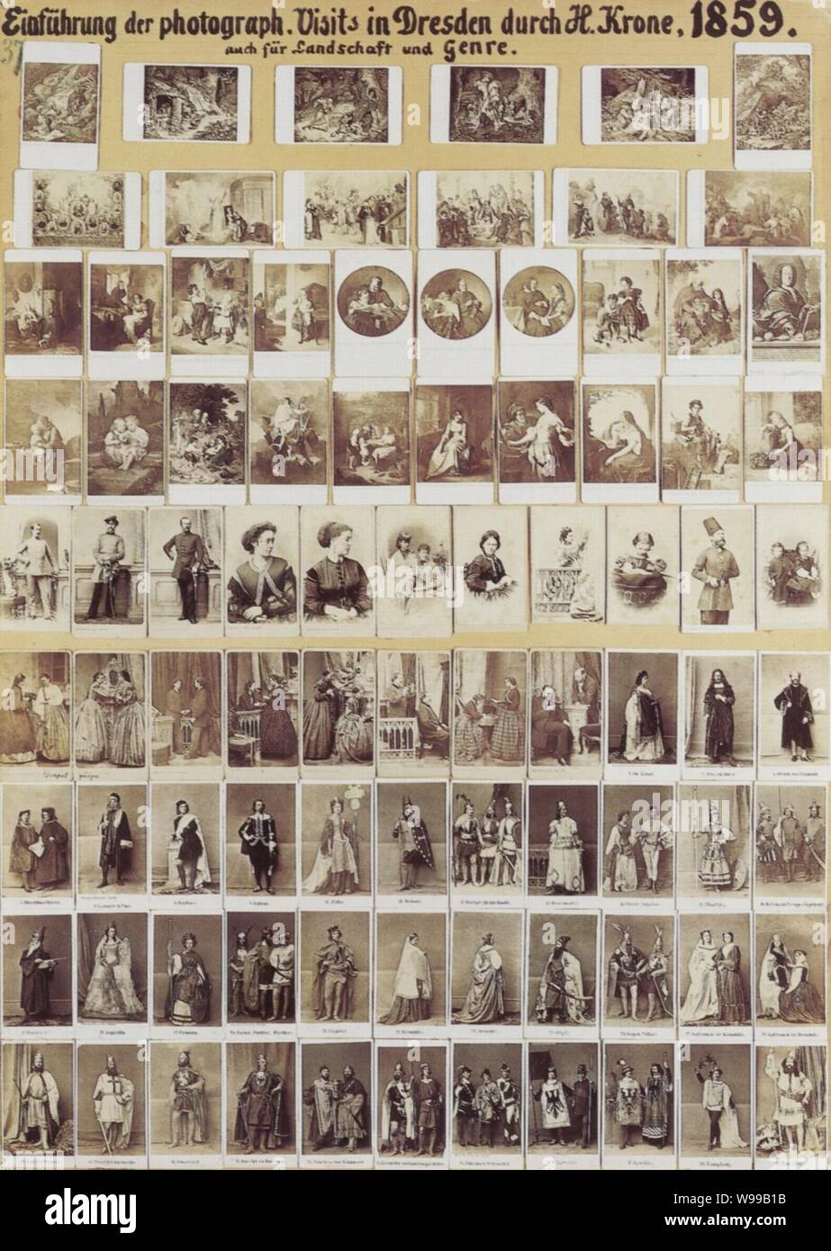 Deutscher Photograph um 1859 - Lehrtafel Nr. 37 mit 87 Photographien ...