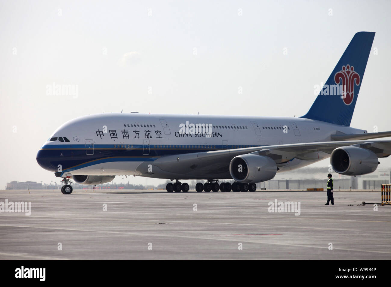 Chinas first Airbus A380 jumbo jet of China Southern Airlines lands at ...