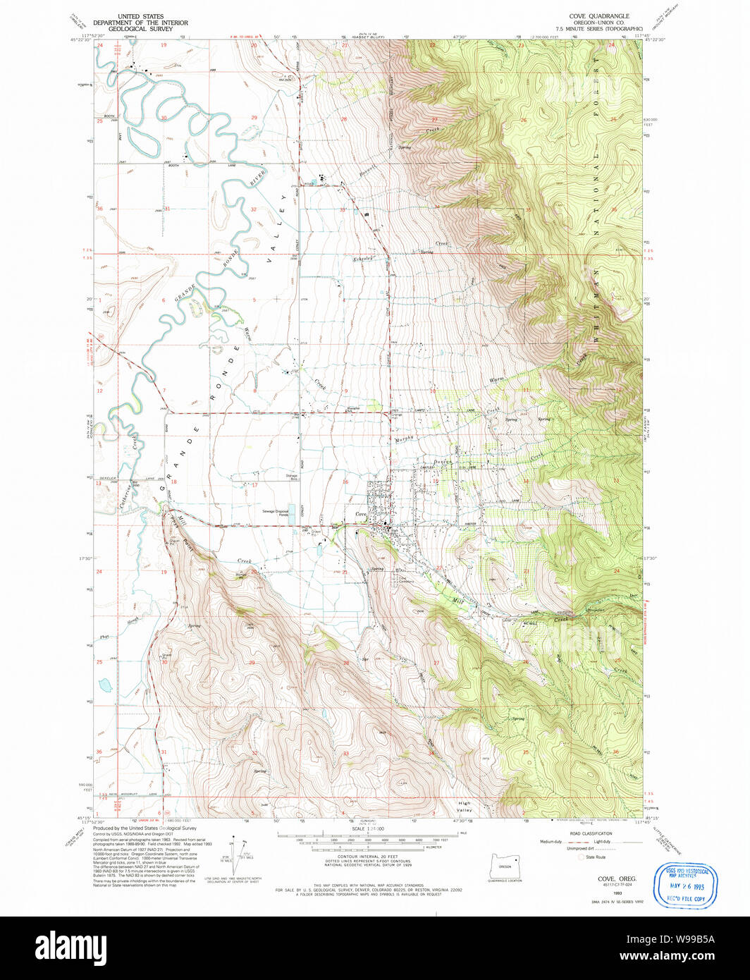 Map of cove oregon hi-res stock photography and images - Alamy
