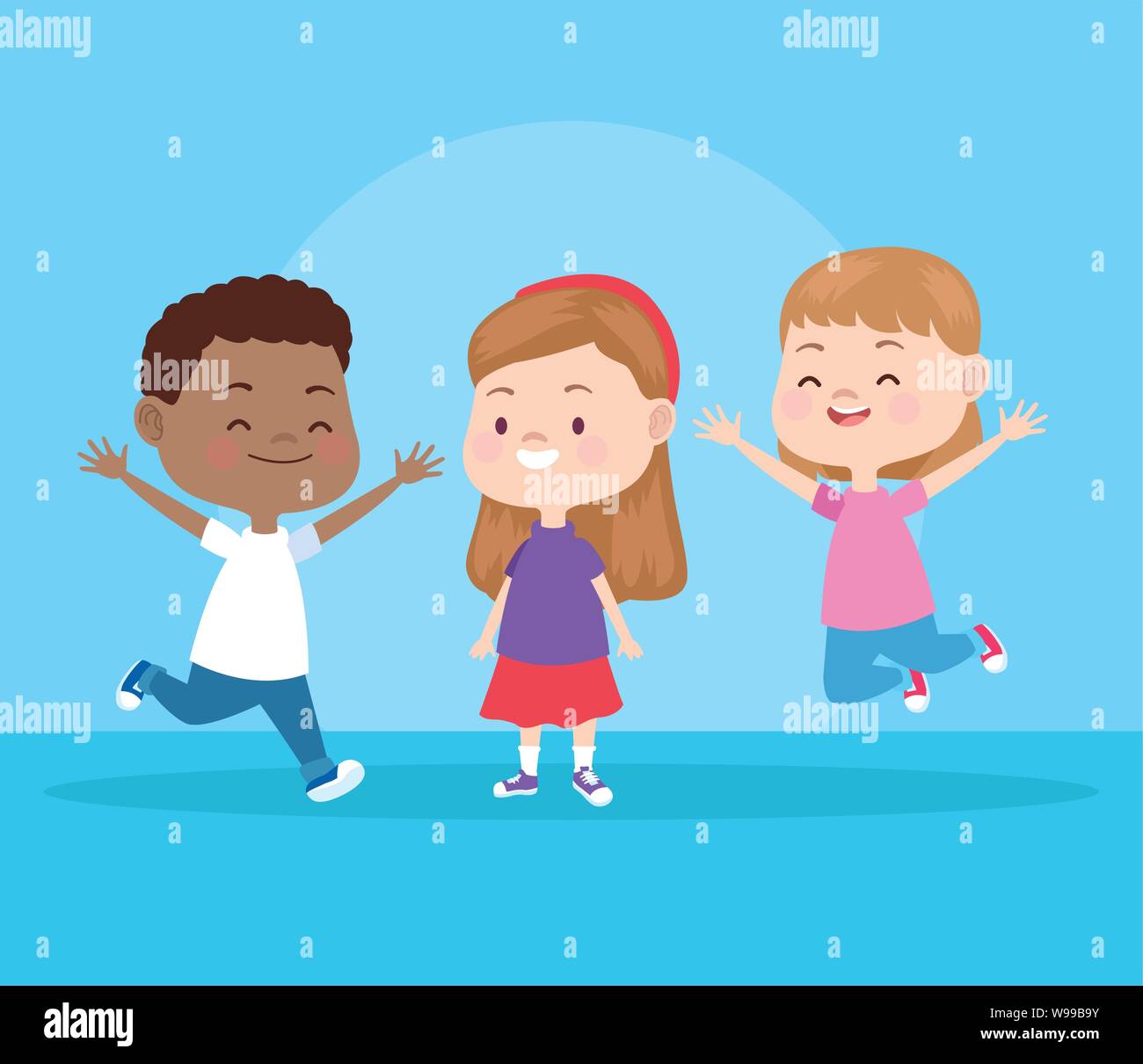 Kids playing and smiling cartoons Stock Vector Image & Art - Alamy