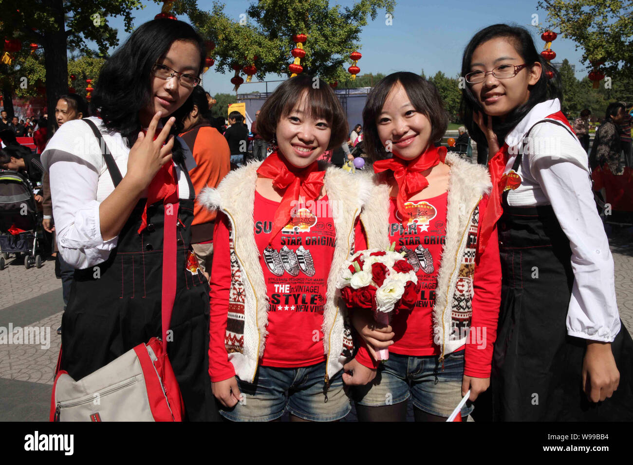 Two pairs of Chinese twin girls attend the 8th Beijing Twins Cultural ...
