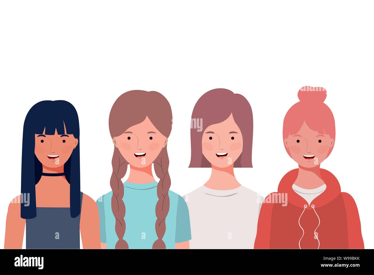 young women on white background Stock Vector Image & Art - Alamy