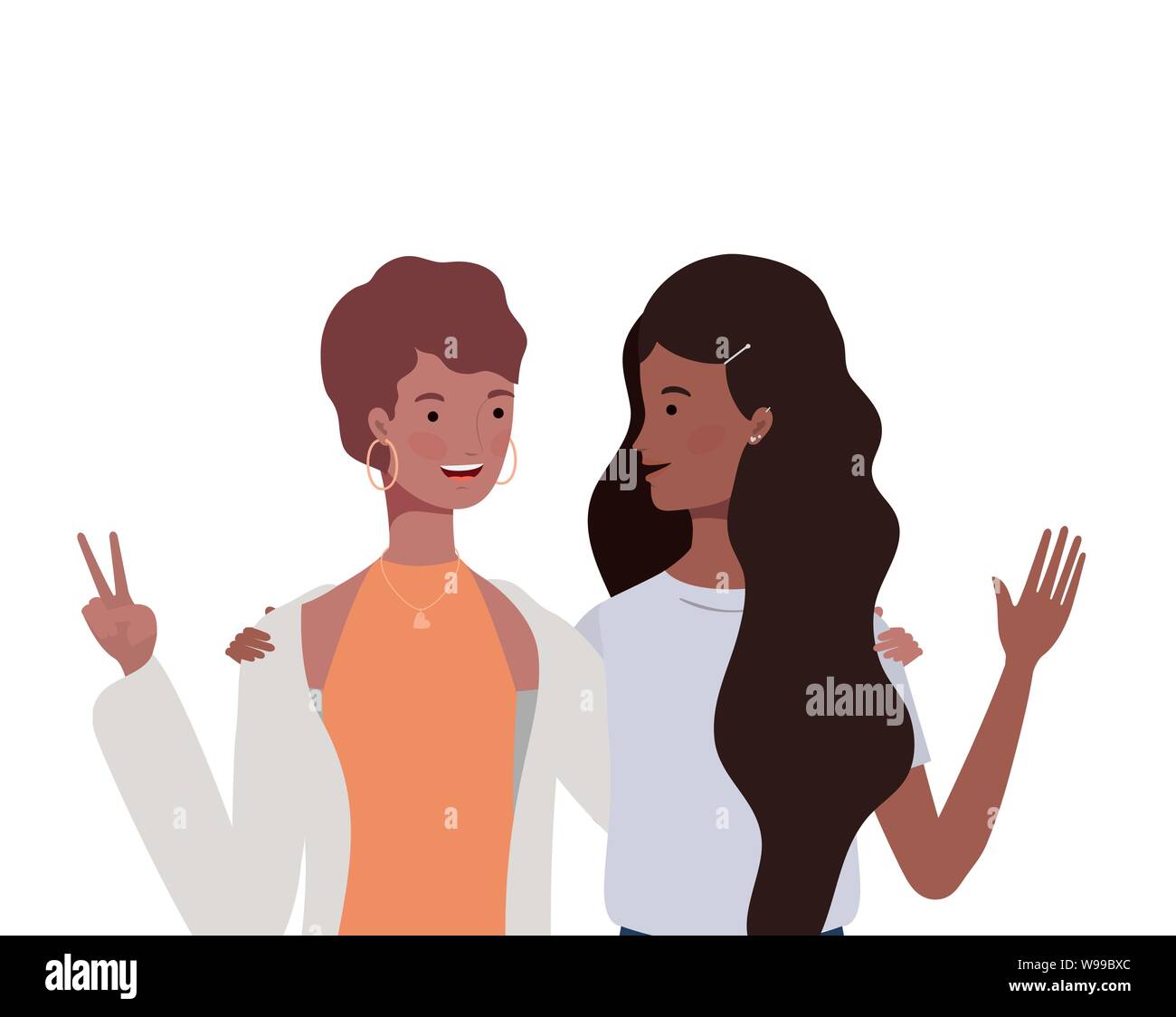 young women on white background Stock Vector Image & Art - Alamy