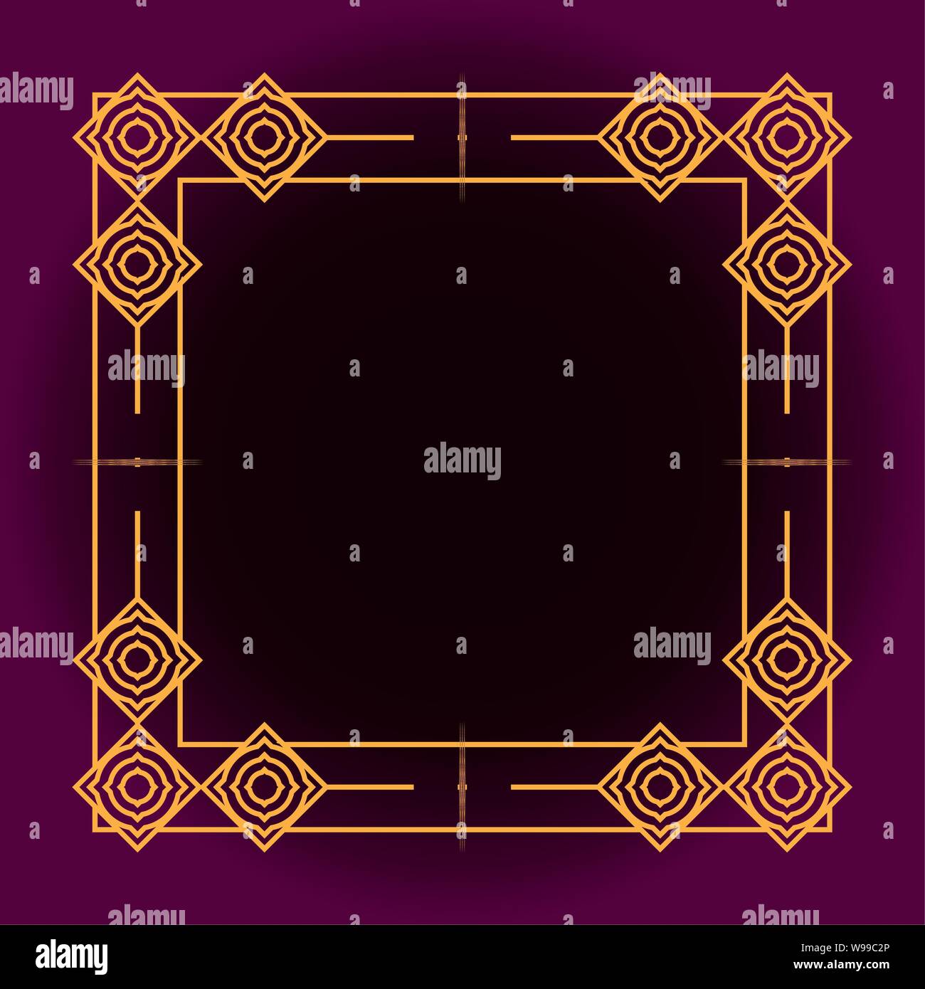 background art deco frames golden geometry retro style vector ...