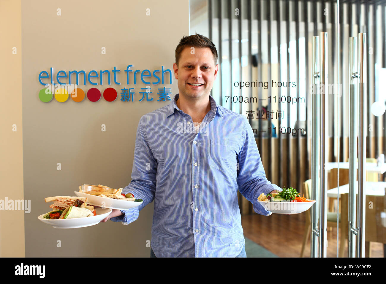 --File--Scott Minoie, Founder and CEO of Element Fresh, poses at a ...