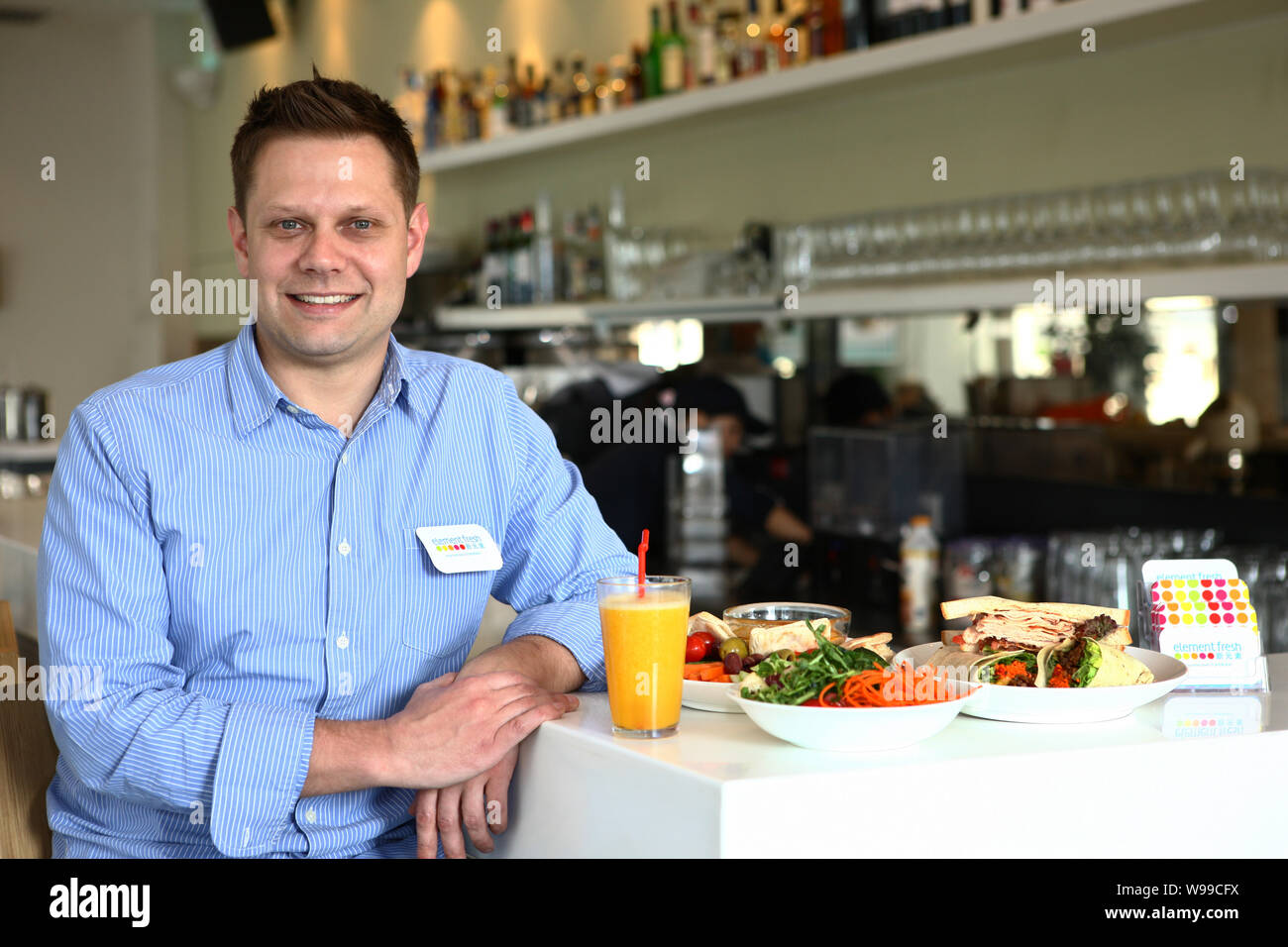 --File--Scott Minoie, Founder and CEO of Element Fresh, poses at a ...