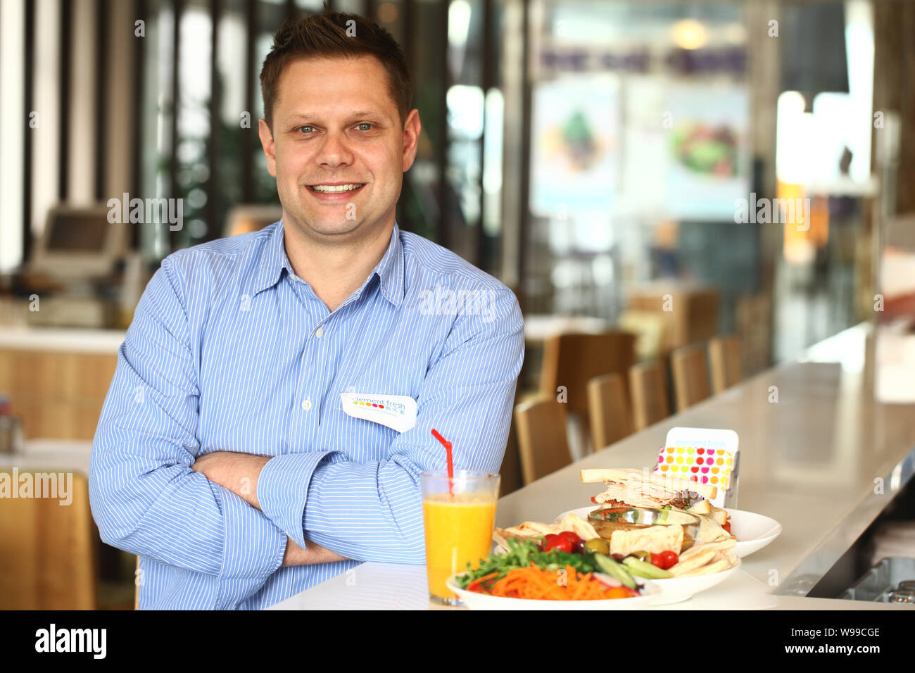 --File--Scott Minoie, Founder and CEO of Element Fresh, poses at a ...