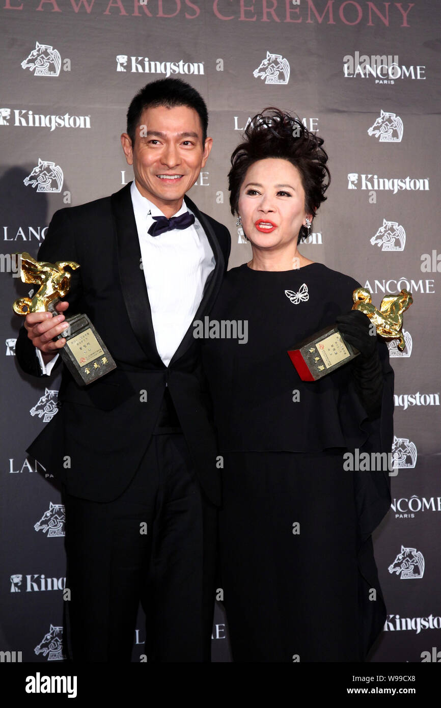 Hong Kong singer and actor Andy Lau and Hong Kong actress Deannie Yip ...
