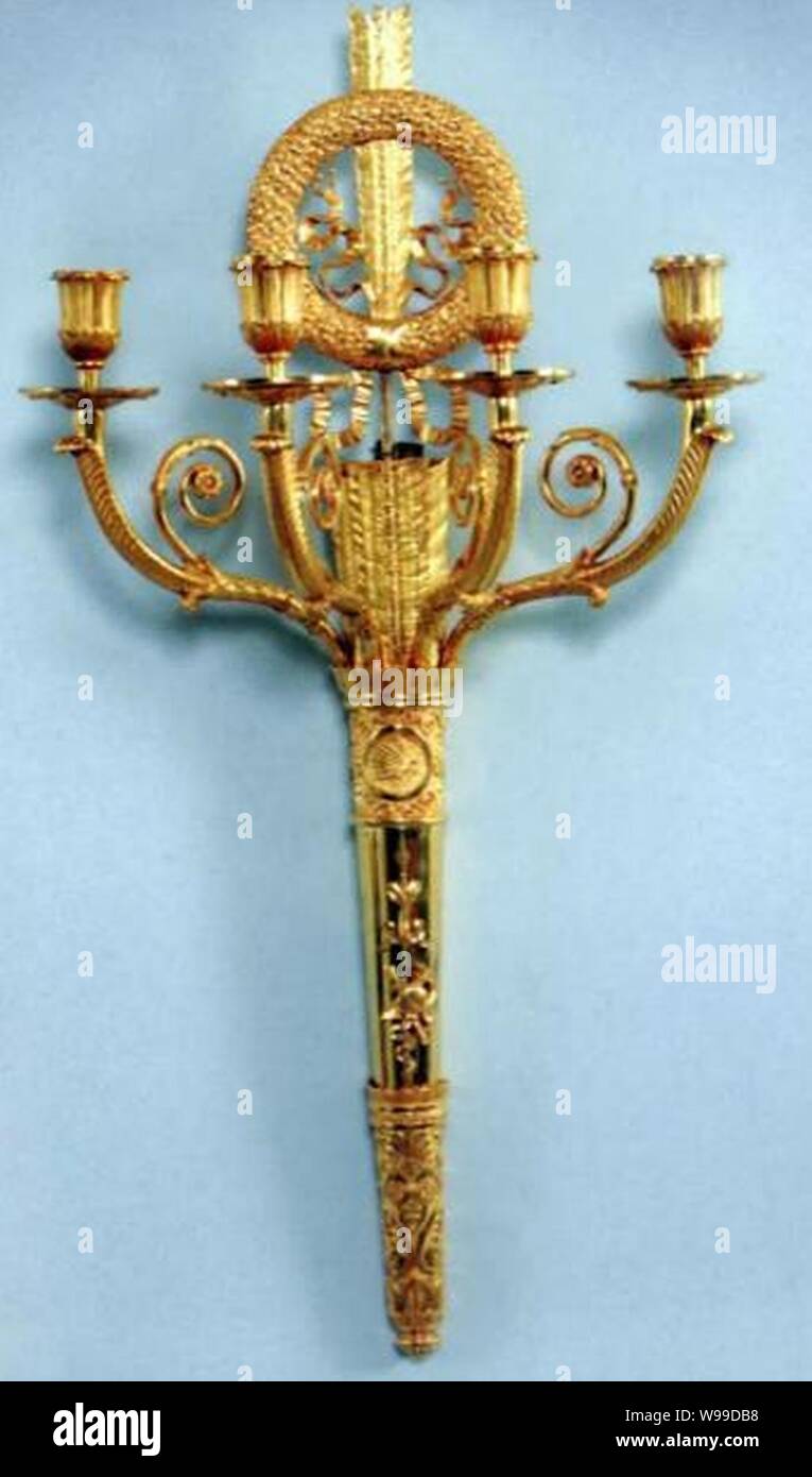Deux paires de bras de lumière vers 1808-1810 bronze doré Ravrio ...