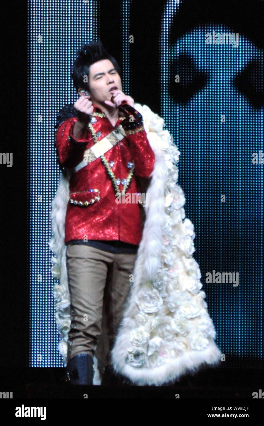 Taiwanese singer and actor Jay Chou performs at his concert in ...