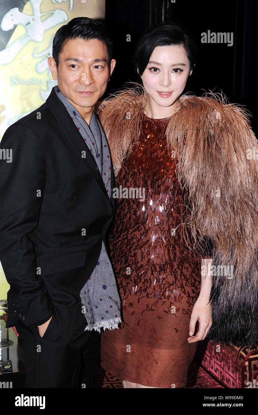 Hong Kong singer and actor Andy Lau and Chinese actress Fan Bingbing ...