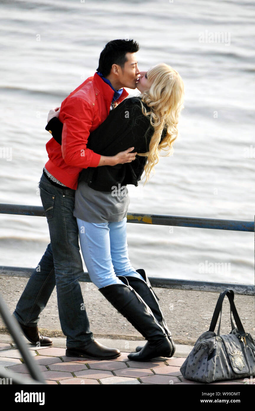 German model and actress Tanja Leinthaler (right) and her husband ...