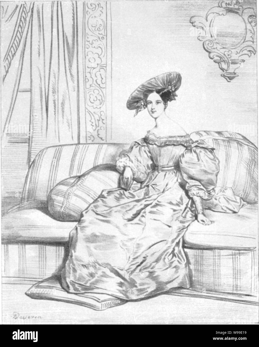 Deveria2Uhr ausLa journee de laParisiennePortrat derSangerinMalibran ...