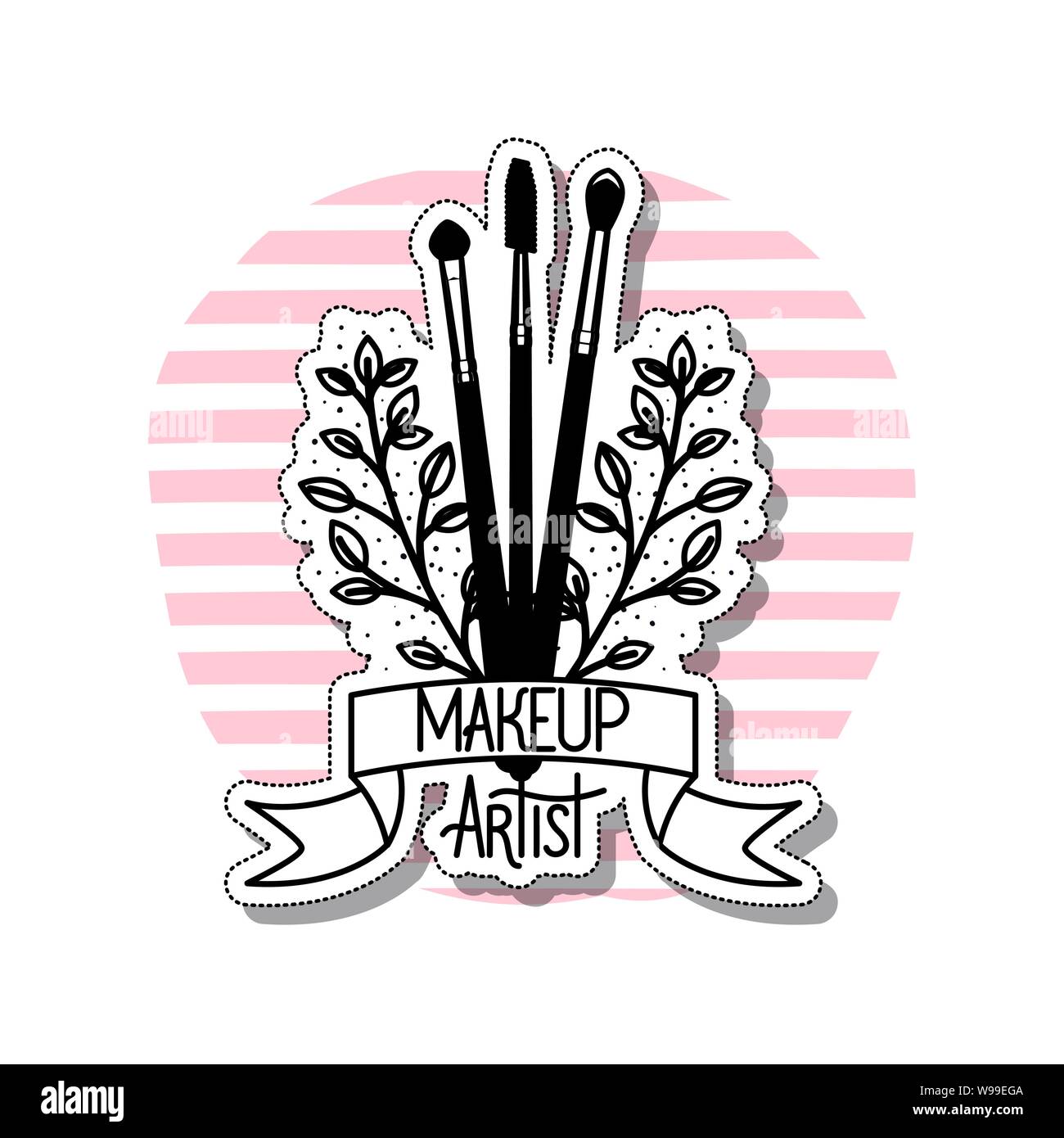 Makeup brushes eye shadow Stock Vector Images - Alamy