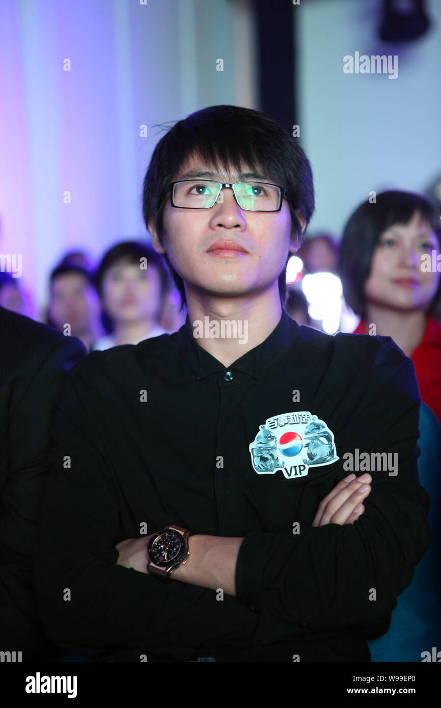 Chinese writer and racing driver Han Han is pictured during a press ...