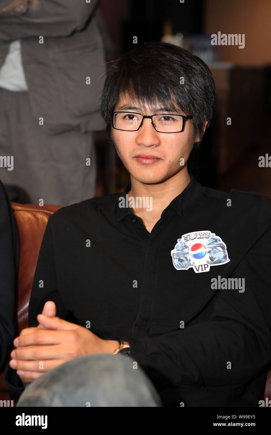 Chinese writer and racing driver Han Han is pictured during a press ...