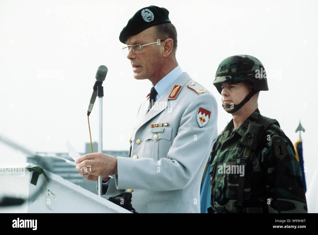 DF-ST-92-09294 Brig. GEN. Hartmut Bagger, a German officer, addresses ...
