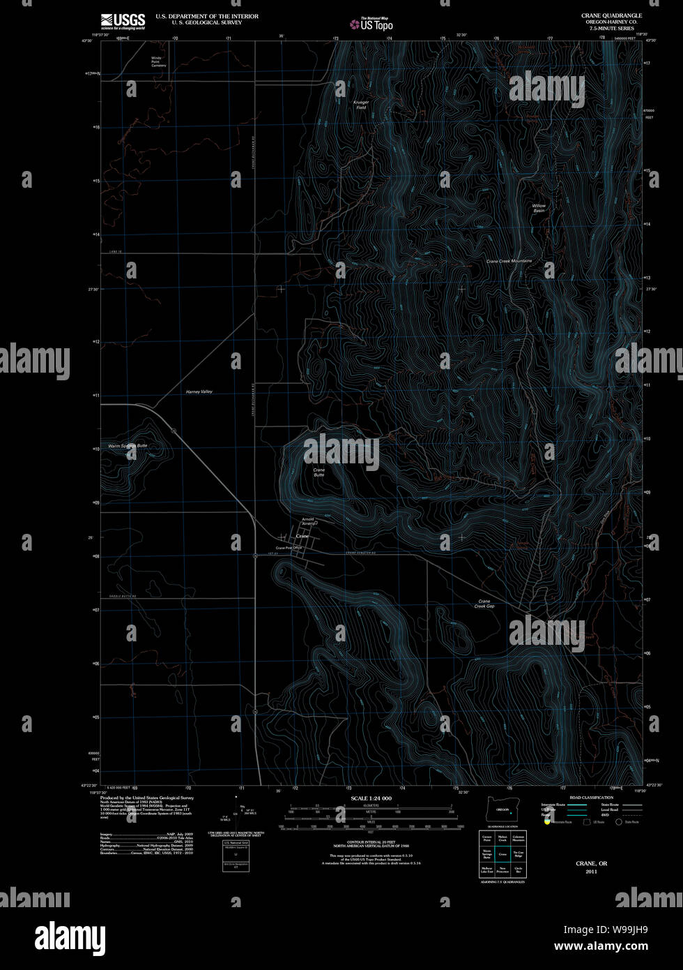 Crane oregon map hi-res stock photography and images - Alamy